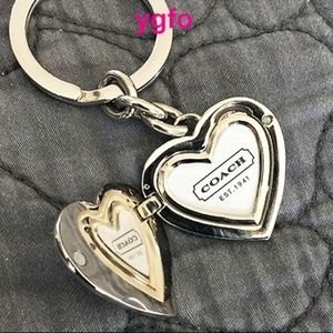 Coach | Accessories | New Coach Signature Heart Photo Locket Key Chain ...